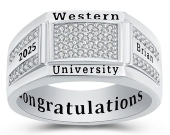 Customized Sterling Silver or 10 KT Gold Men's High School and College ...