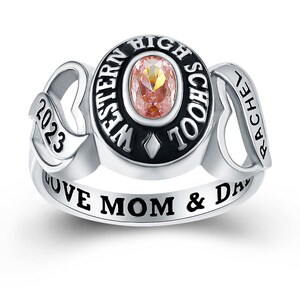Customized Sterling Silver Ladies High School and College Class Ring ...