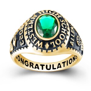 Customized Sterling Silver or 10kt Men's High School and College Class ...