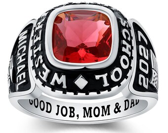 Customized Sterling Silver Womens High School Class Ring - Etsy