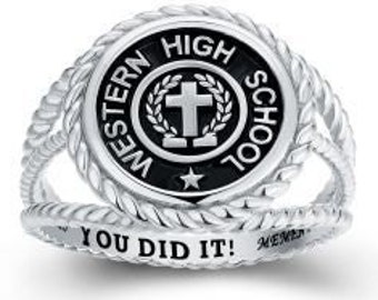 Customized Sterling Silver Womens High School Class Ring - Etsy