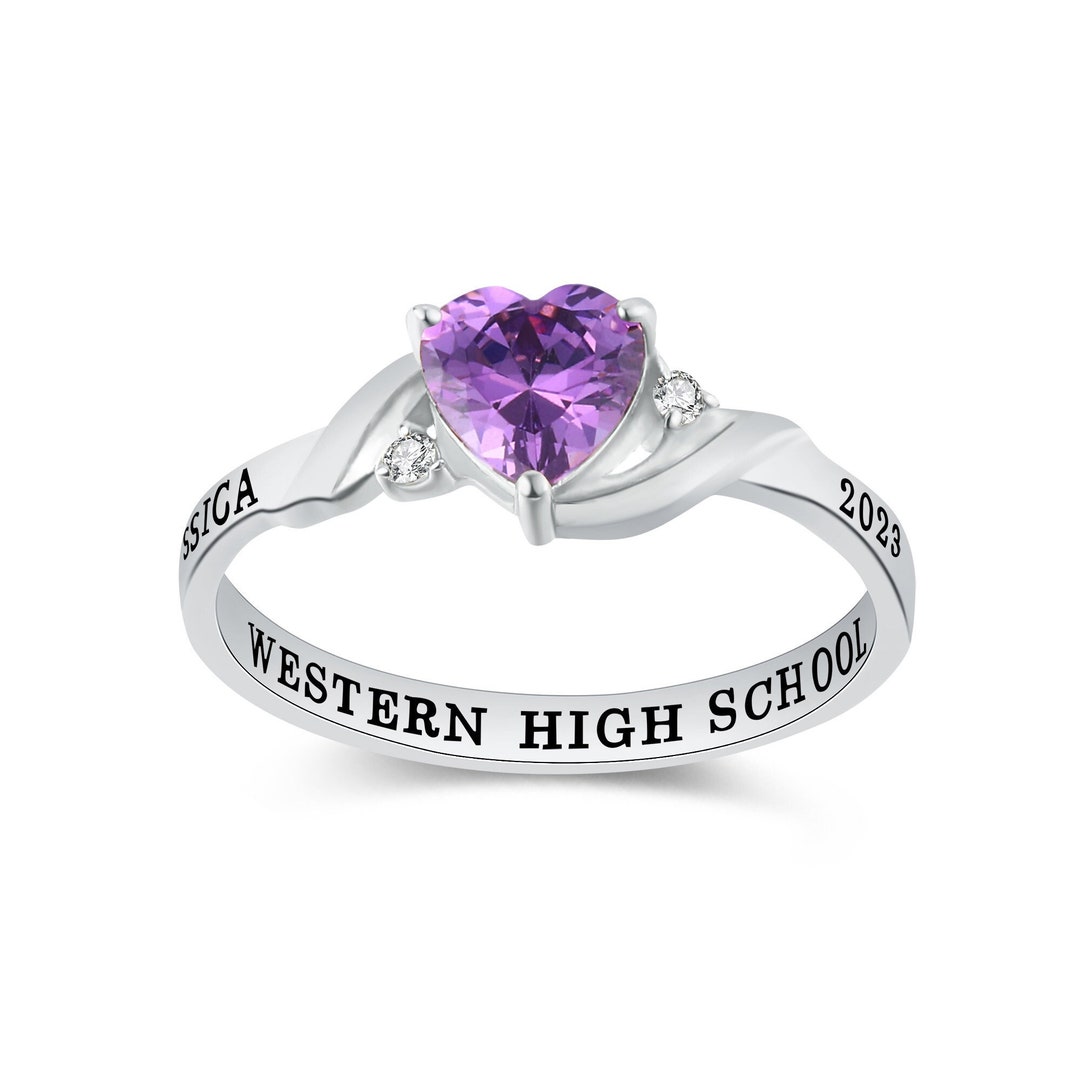 Customized Sterling Silver Women Class Ring – Serenity Collection ...