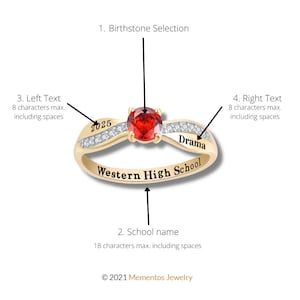 Customized Sterling Silver Women’s High School Class Ring – Dainty ...