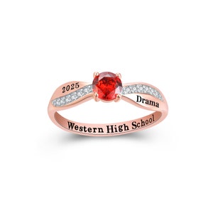 Customized Sterling Silver Women’s High School Class Ring – Dainty ...