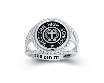 Customized Sterling Silver Womens High School Class Ring - Etsy
