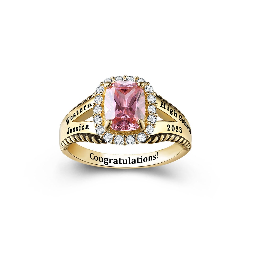Customized Sterling Silver Women’s High School Class Ring – Style ...