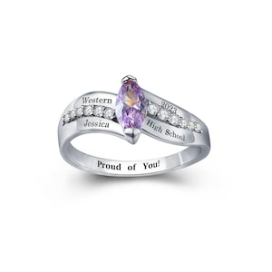 Customized Sterling Silver or 10KT Gold Women’s High School Class Ring ...