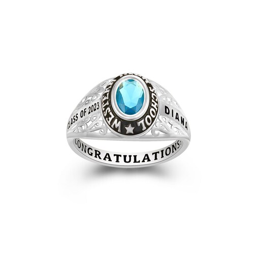 Customized Sterling Silver Womens High School Class Ring - Etsy