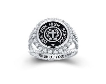 Customized Sterling Silver Womens High School Class Ring - Etsy