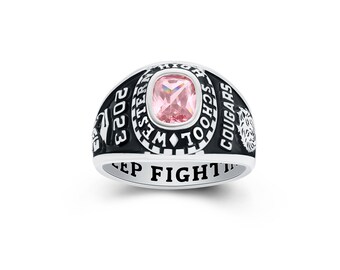 Customized Sterling Silver Womens High School Class Ring - Etsy