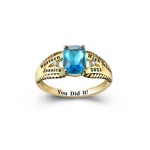 Customized Sterling Silver Womens High School Class Ring - Etsy