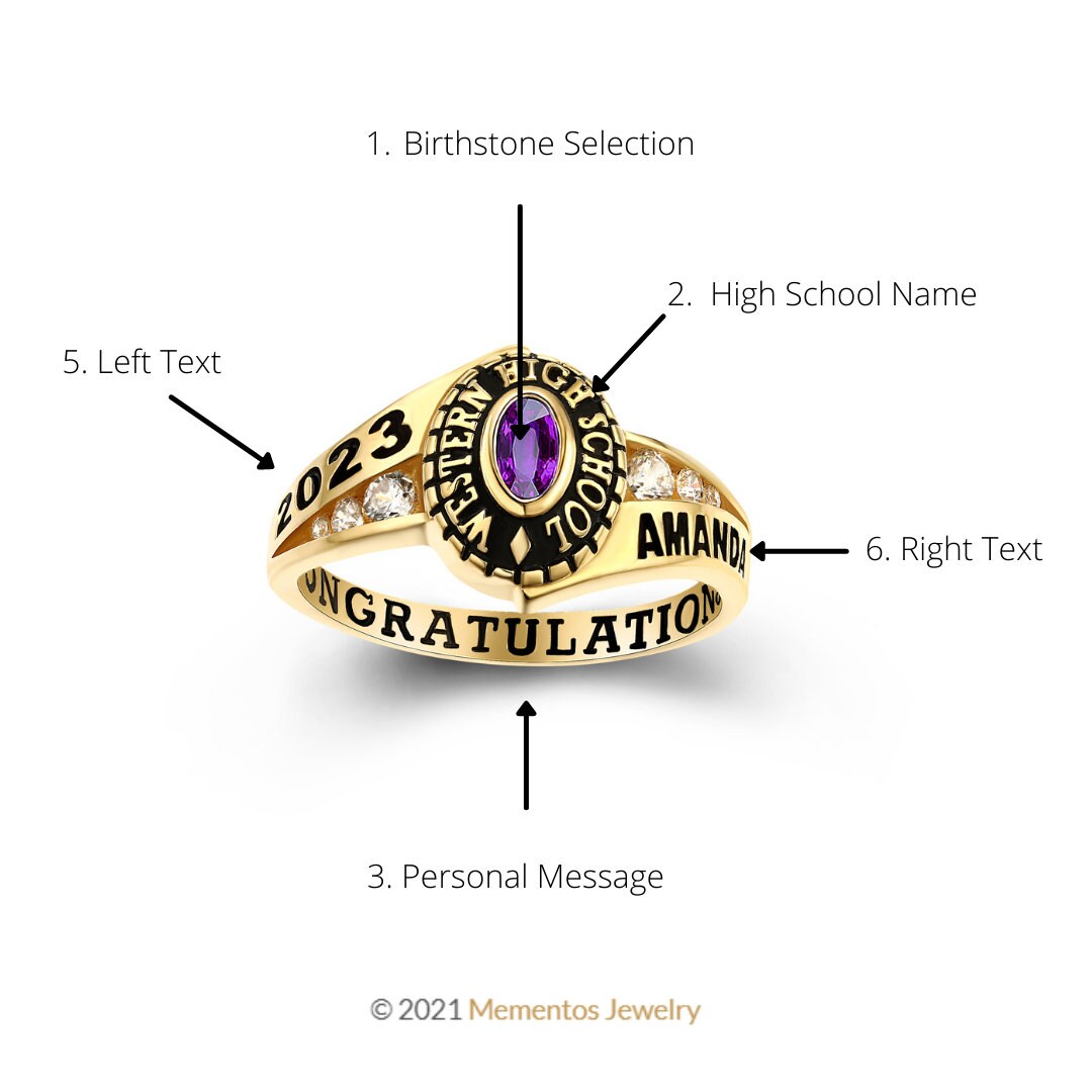 Customized Womens High School and College Class Ring - Etsy