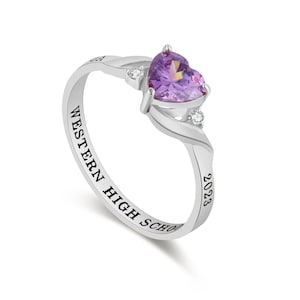 Customized Sterling Silver Women Class Ring – Serenity Collection ...