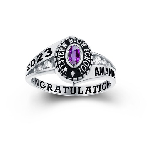 Customized Sterling Silver Womens High School Class Ring - Etsy