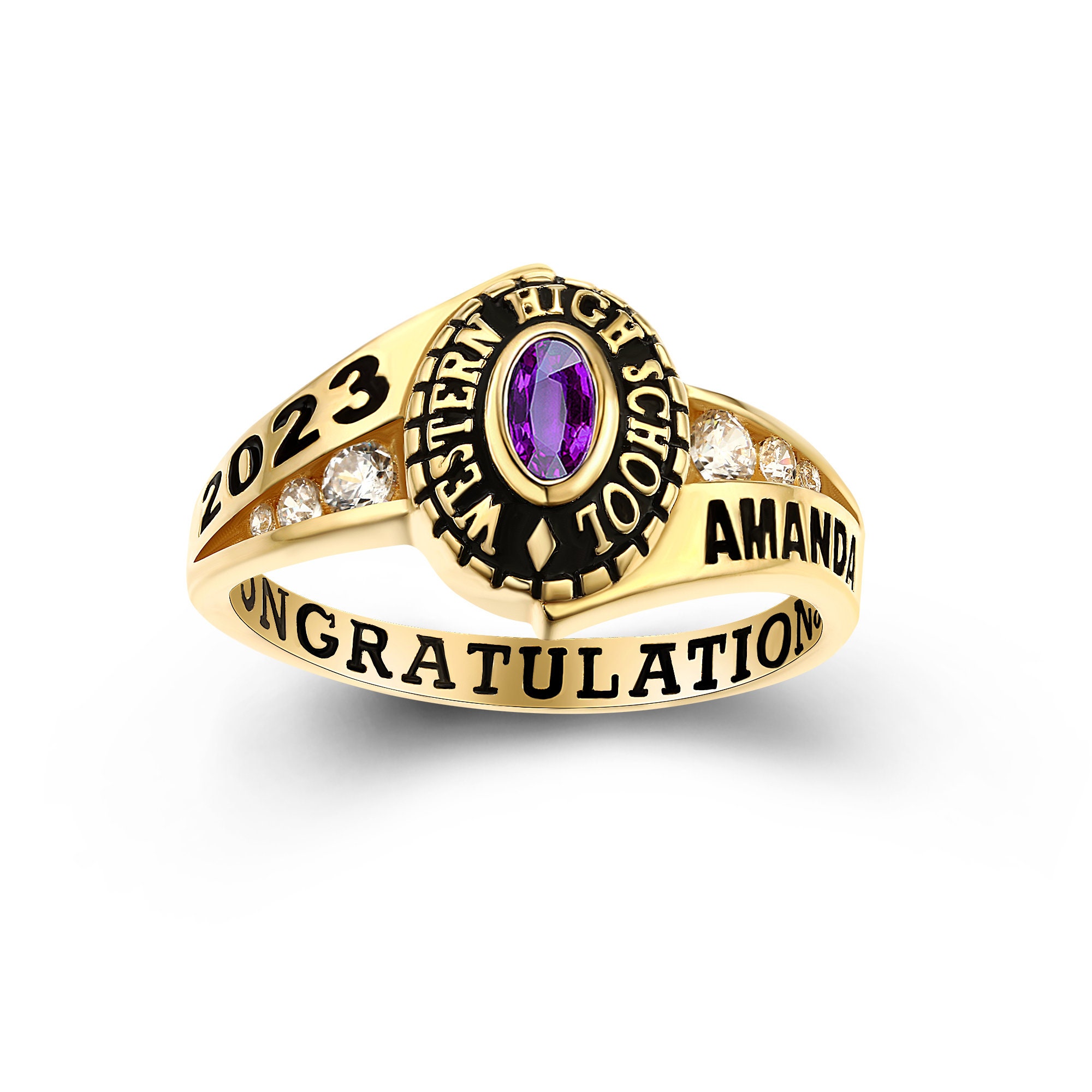 Customized Womens High School and College Class Ring - Etsy