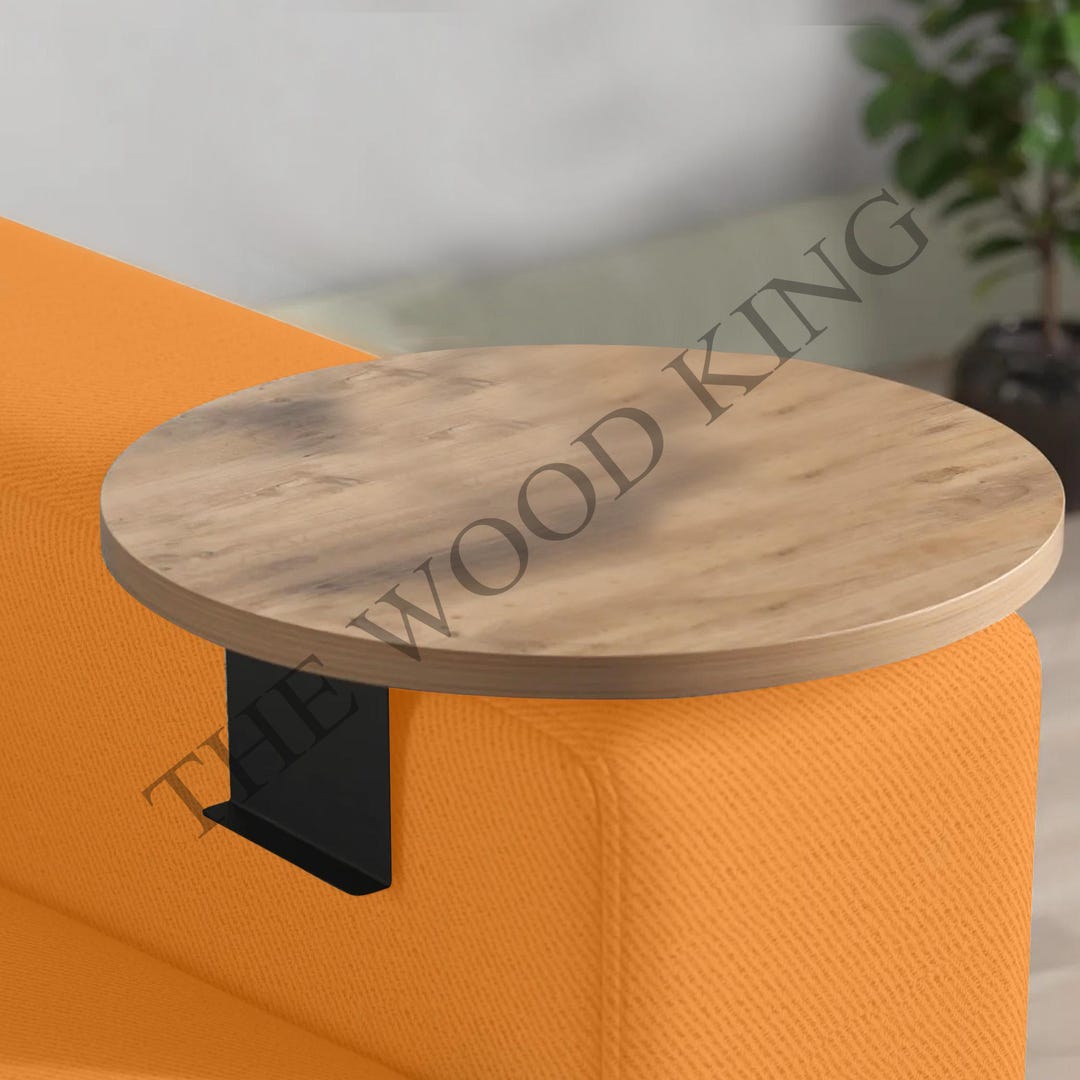 Functional Wood Armrest Table, Couch Arm Table, Rustic Wooden Sofa ...