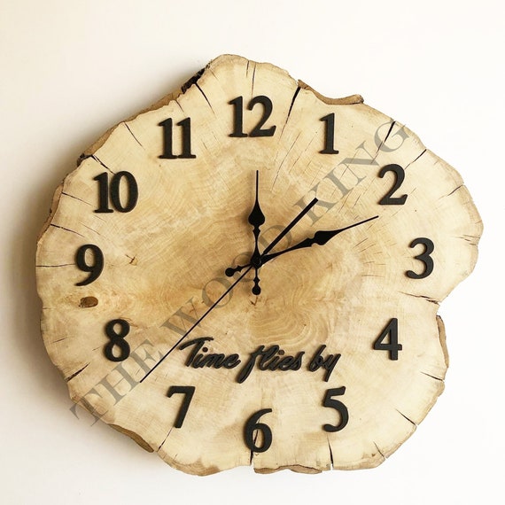 Natural Wood Clock Tree Slice Clock Wood Slice Art Wooden | Etsy