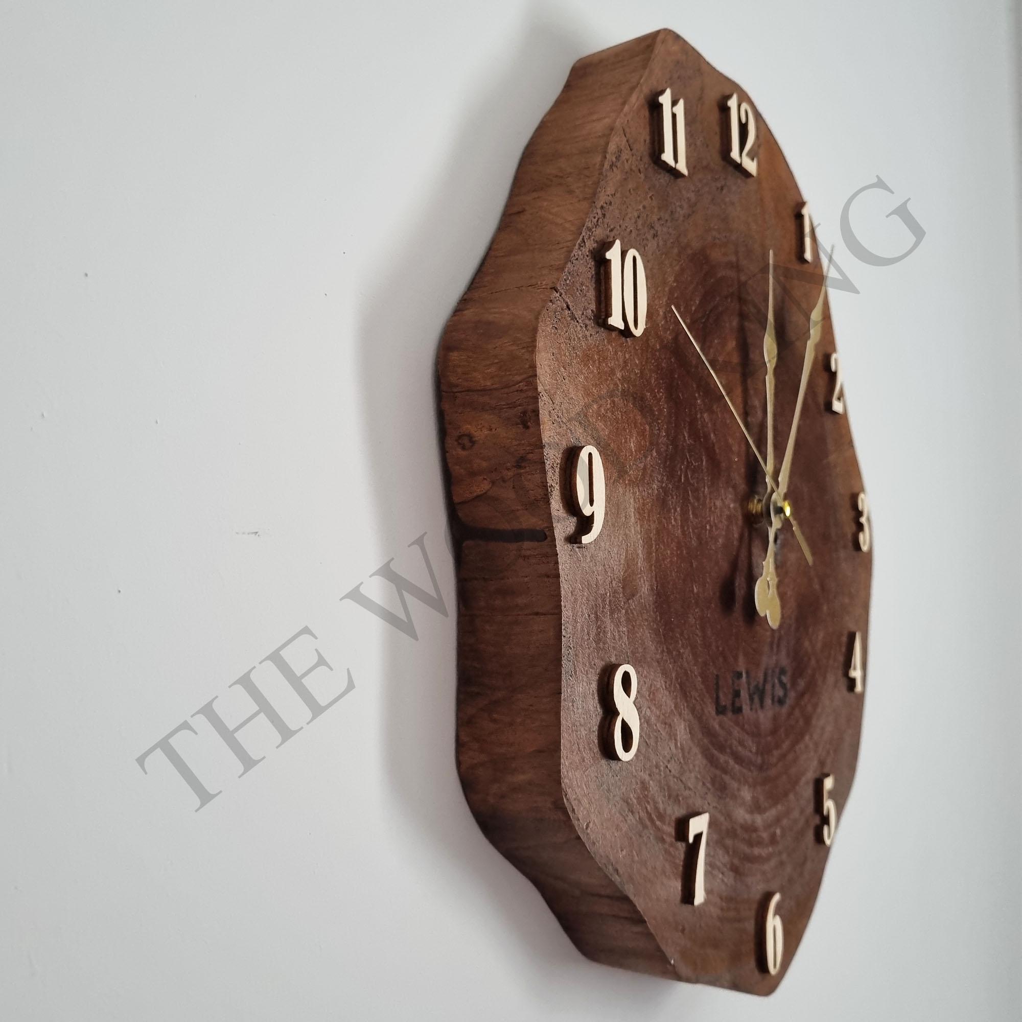 Personalized Handmade Wooden Wall Clock, Tree Wall Clock, Natural Clock ...