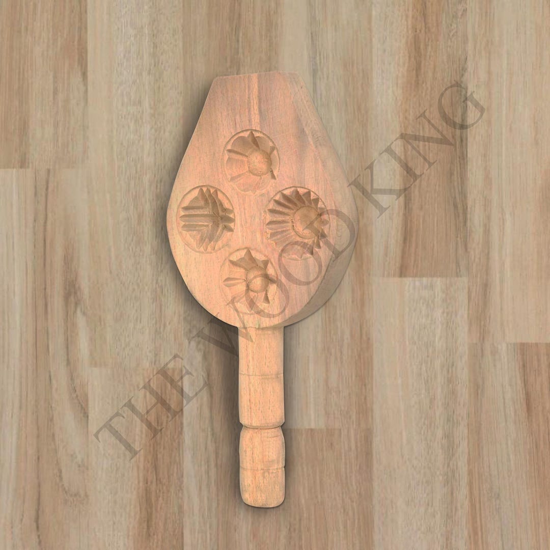 Handcrafted Wooden Cookie Mold – 4-in-1 Moon Cake Cutter, Thanksgiving ...