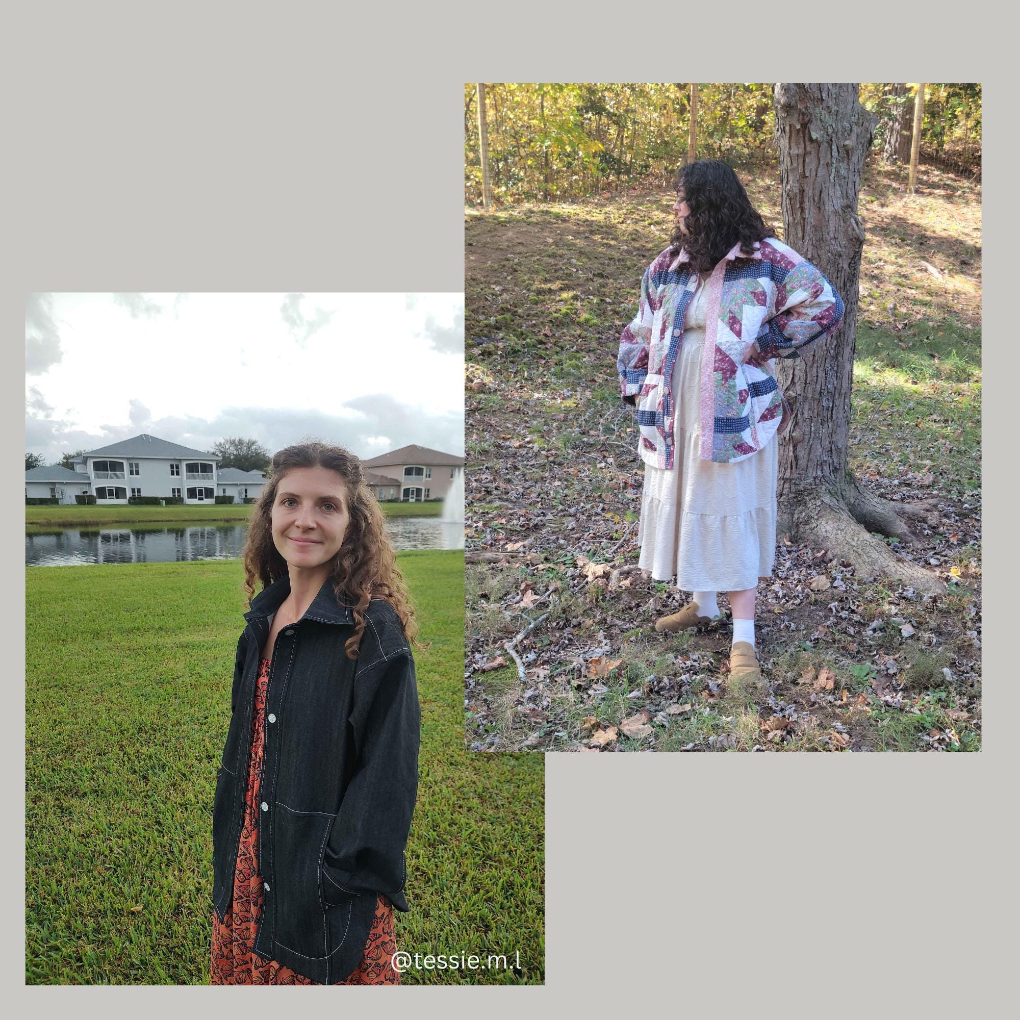 Bari Jacket PDF Sewing Pattern | Size-inclusive | Jacket, Drop Shoulder ...