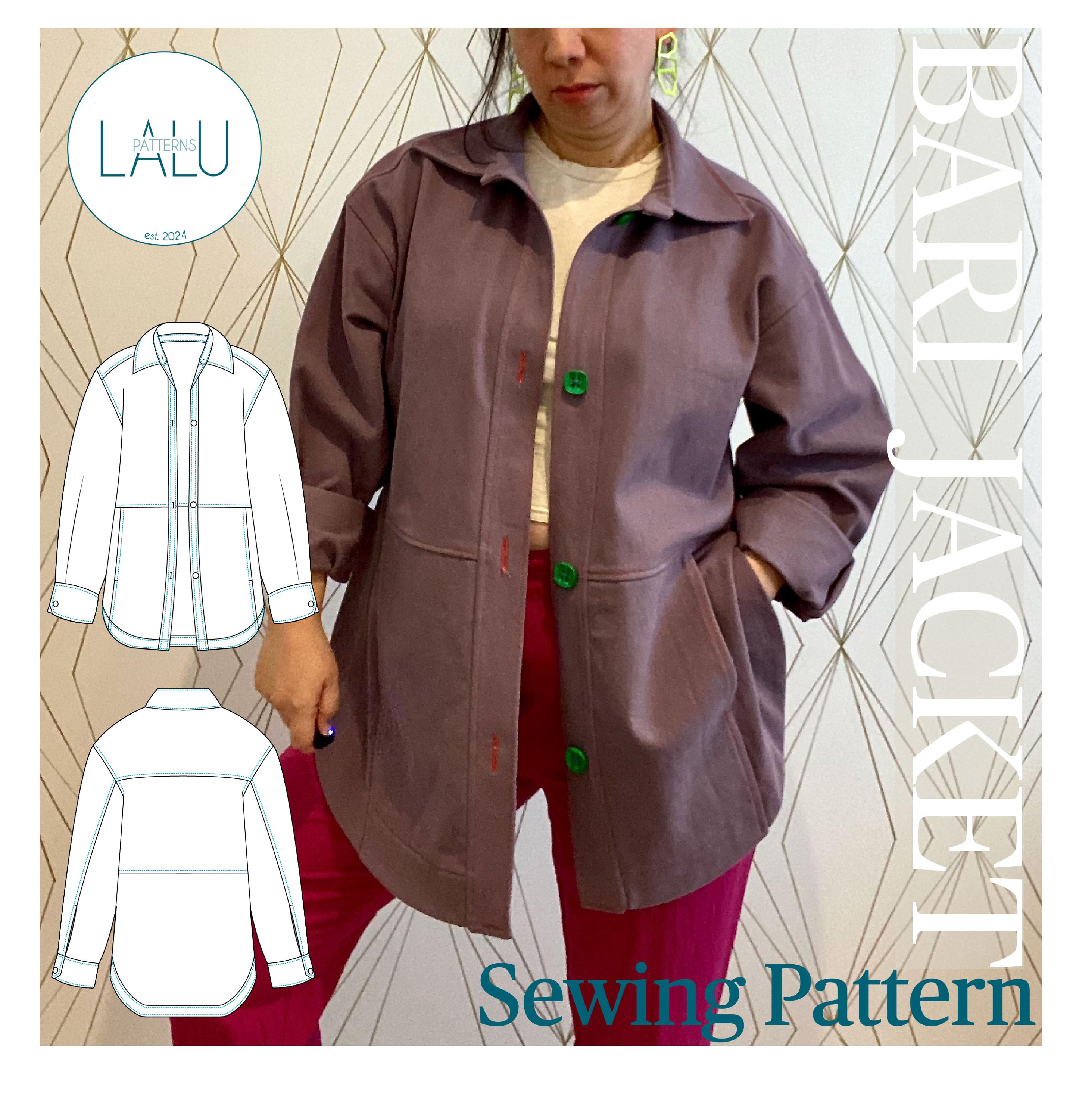Bari Jacket PDF Sewing Pattern Size-inclusive Jacket, Drop Shoulder ...
