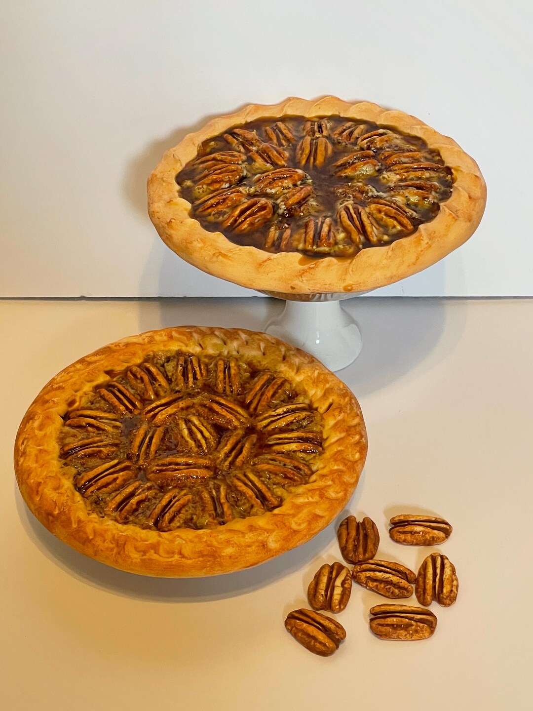 Pecan Pie Realistic 6” Faux Pecan Pie for Home Decor, Christmas Tree ...