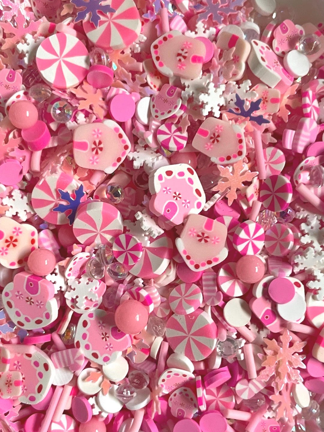 Pink Gingerbread House Christmas Clay Sprinkles. Fake Bakes, Slime ...