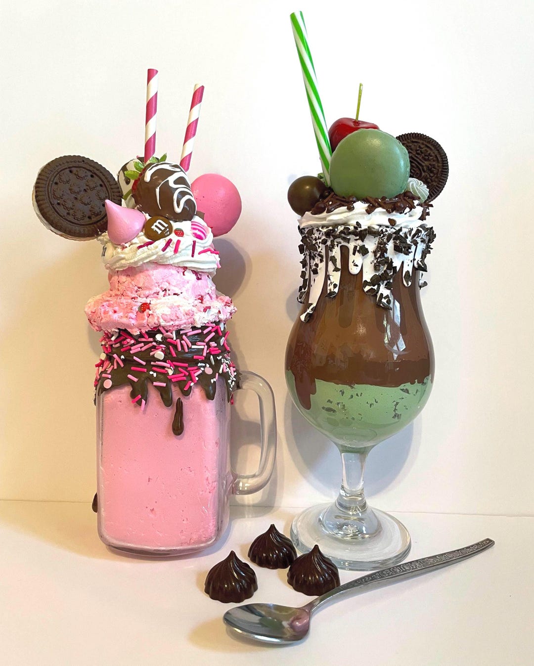 Faux Realistic Extreme Milkshake. Mint Chocolate Chip or Strawberry ...
