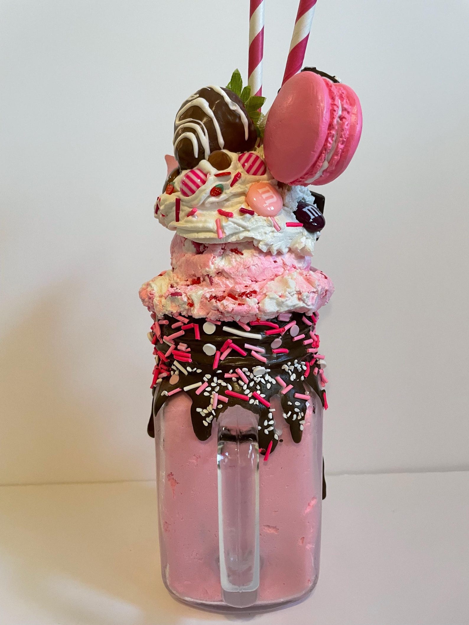 Faux Realistic Extreme Milkshake. Mint Chocolate Chip or Strawberry ...