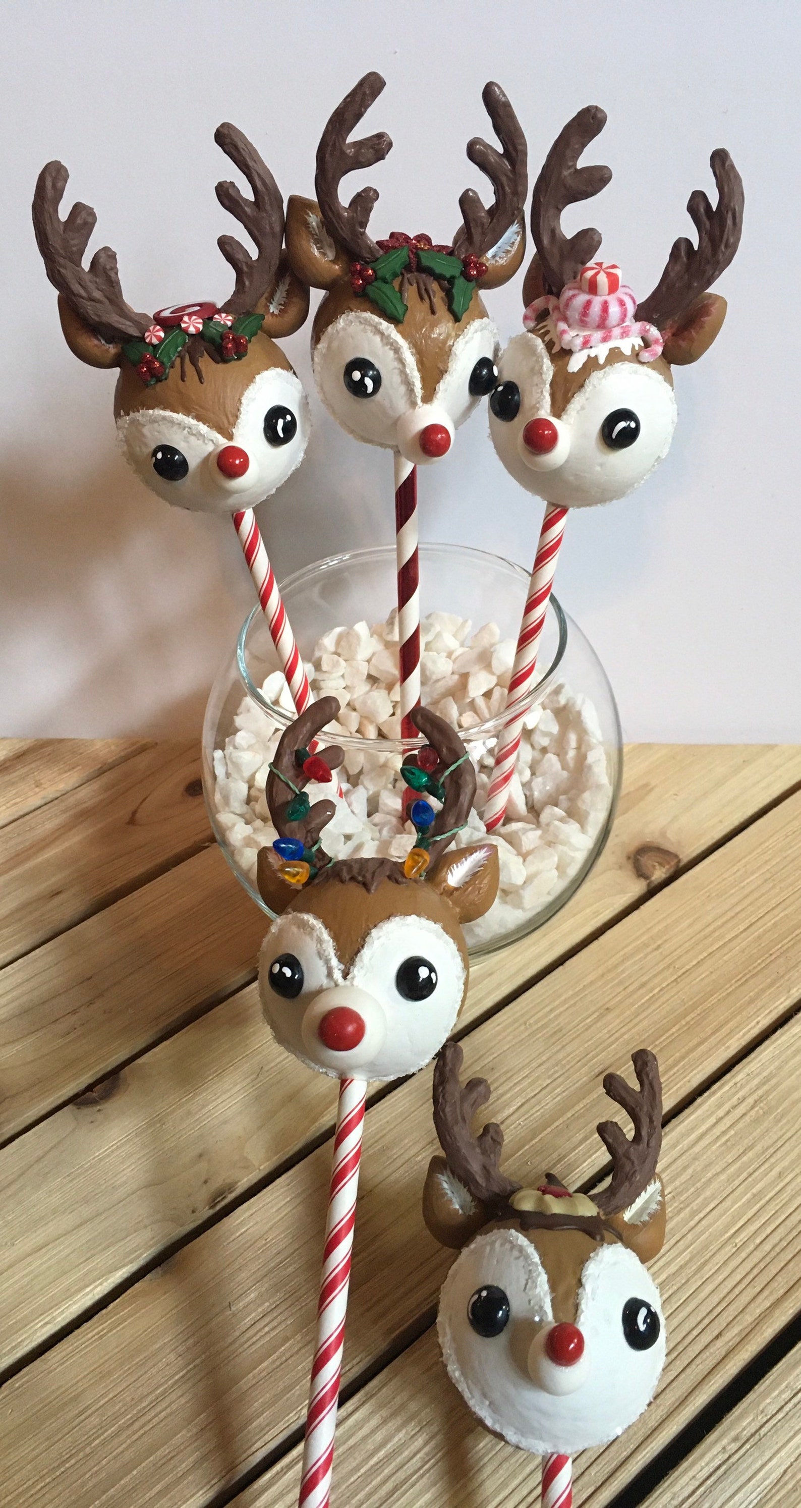 Faux Cake Pops. Santa Stuck in the Chimney, Gingerbread House, Reindeer ...