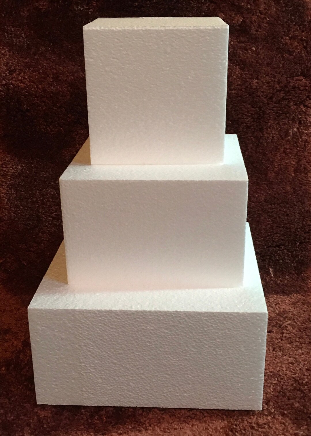 Square Cube EPS Smooth Polystyrene/styrofoam Cake Dummies. Each Sold ...