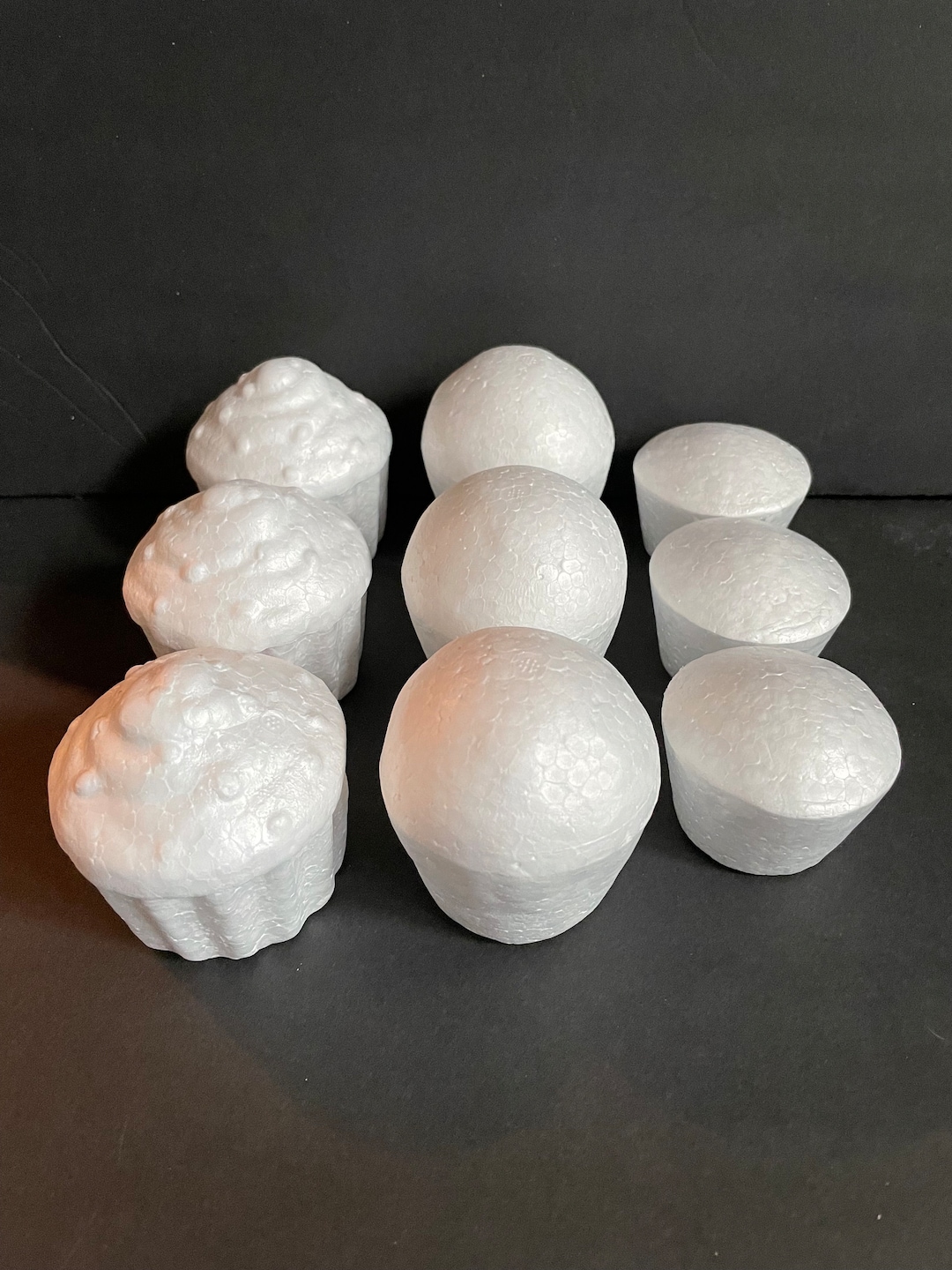 Set of 3 Styrofoam Cupcake Dummies. 3 Different Shapes. Fully Formed ...