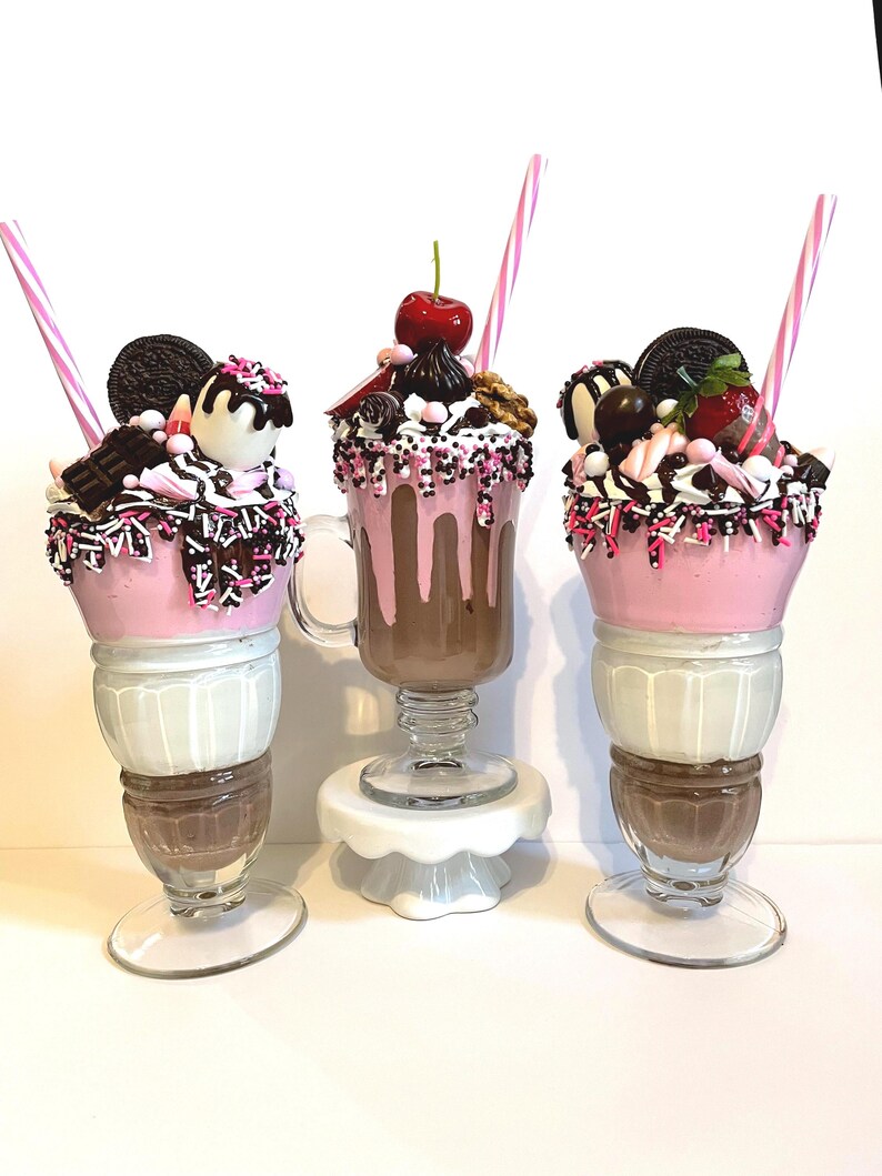 Neapolitan Faux Realistic Extreme Milkshake. Full Size Approximately 11 ...
