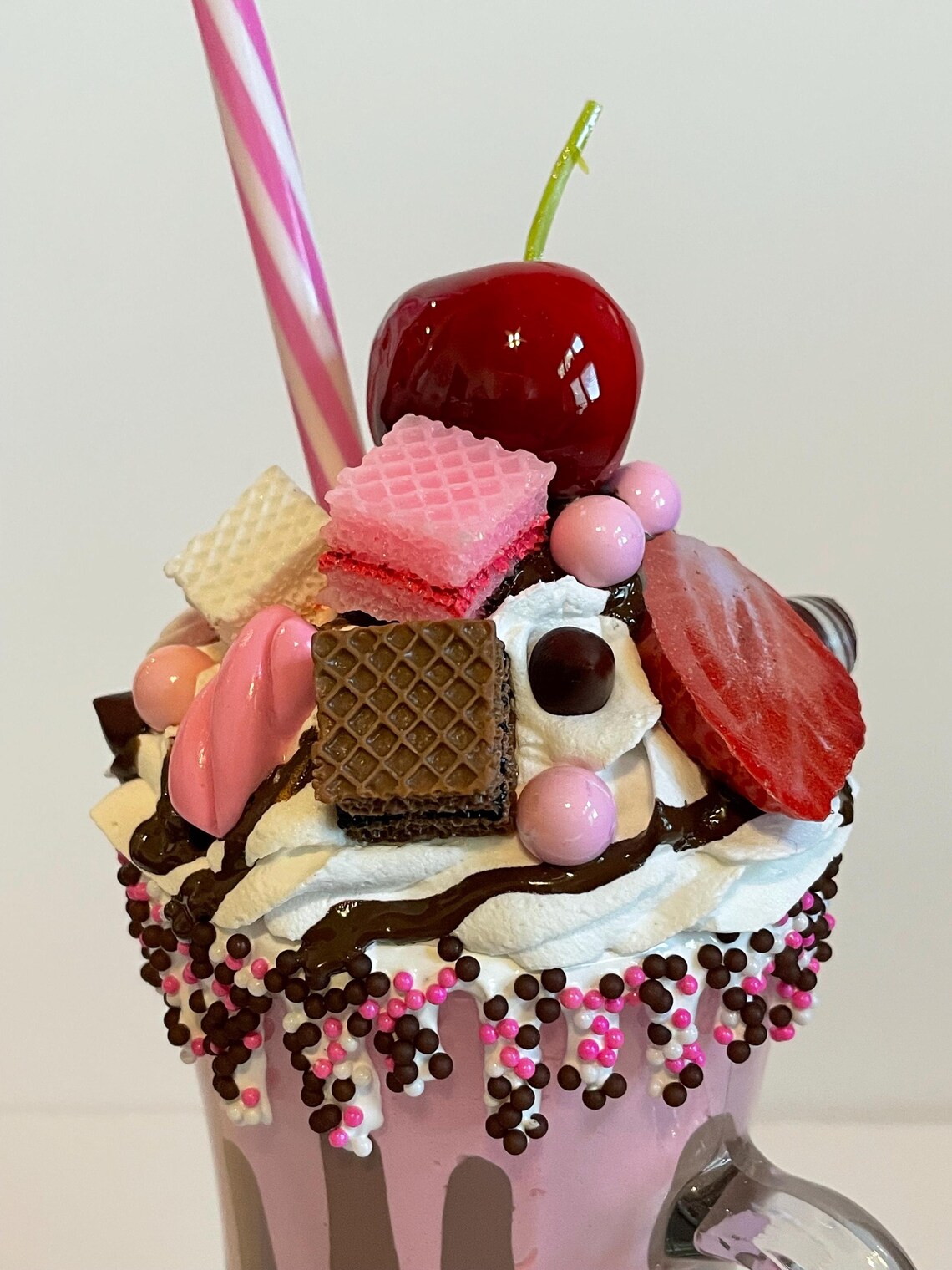 Neapolitan Faux Realistic Extreme Milkshake. Full Size Approximately 11 ...