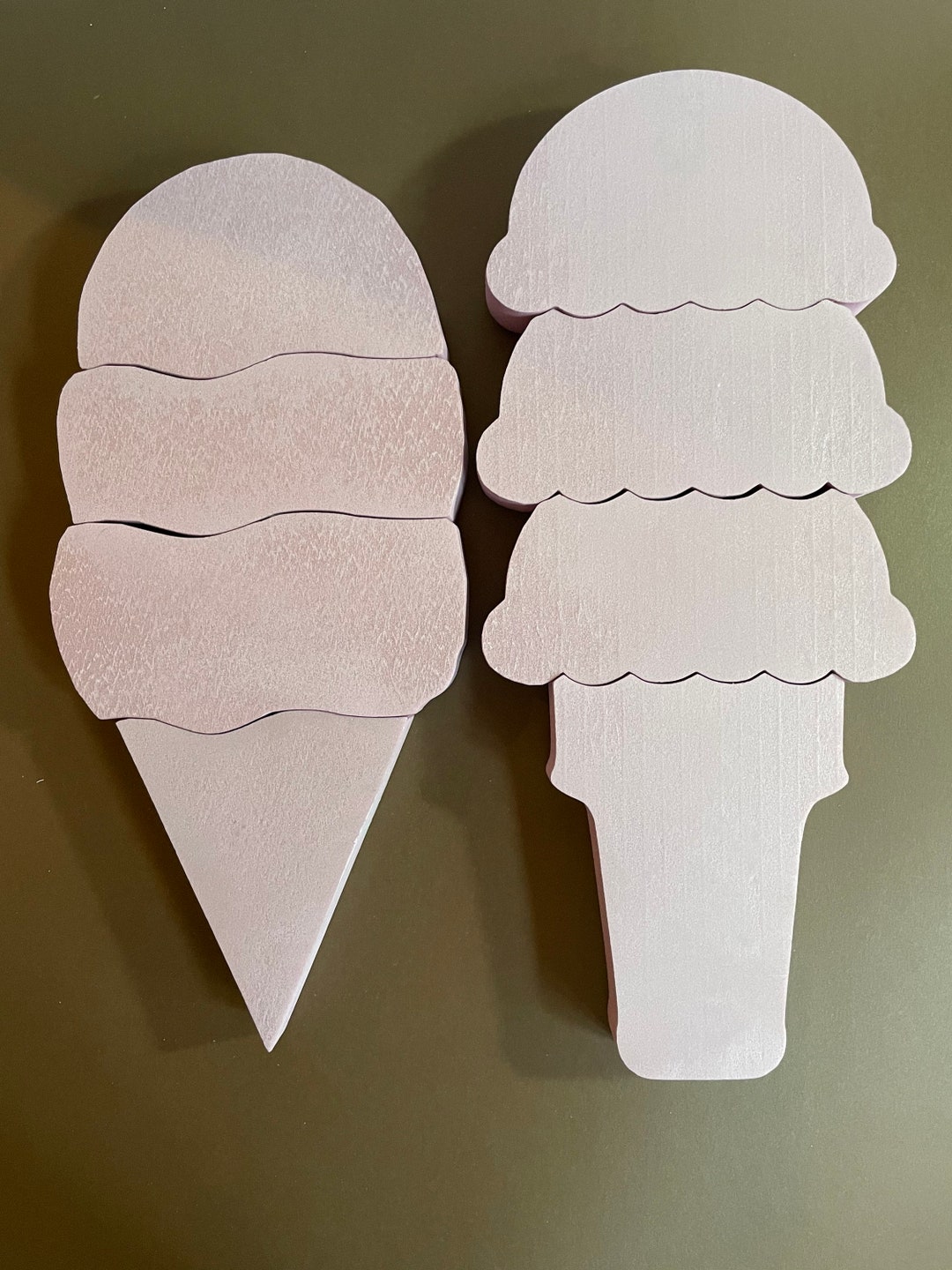 Styrofoam 4 Piece Ice Cream Cones. 2 Different Designs. - Etsy