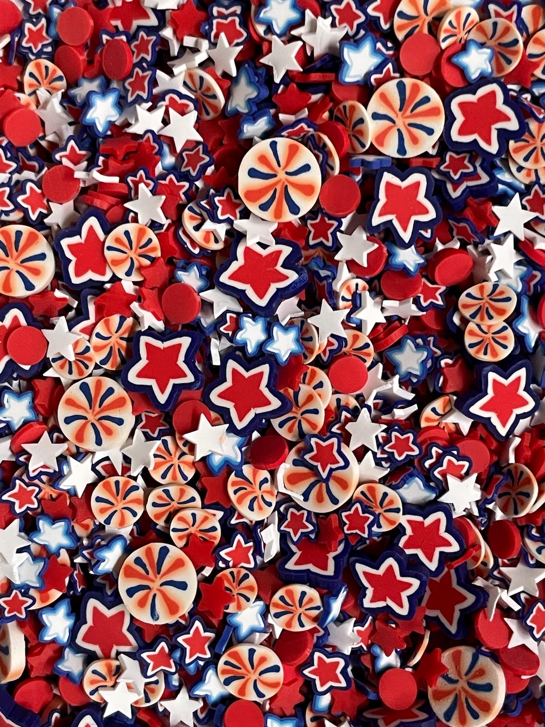 American 4th of July Fireworks Red, White, & Blue Polymer Clay ...