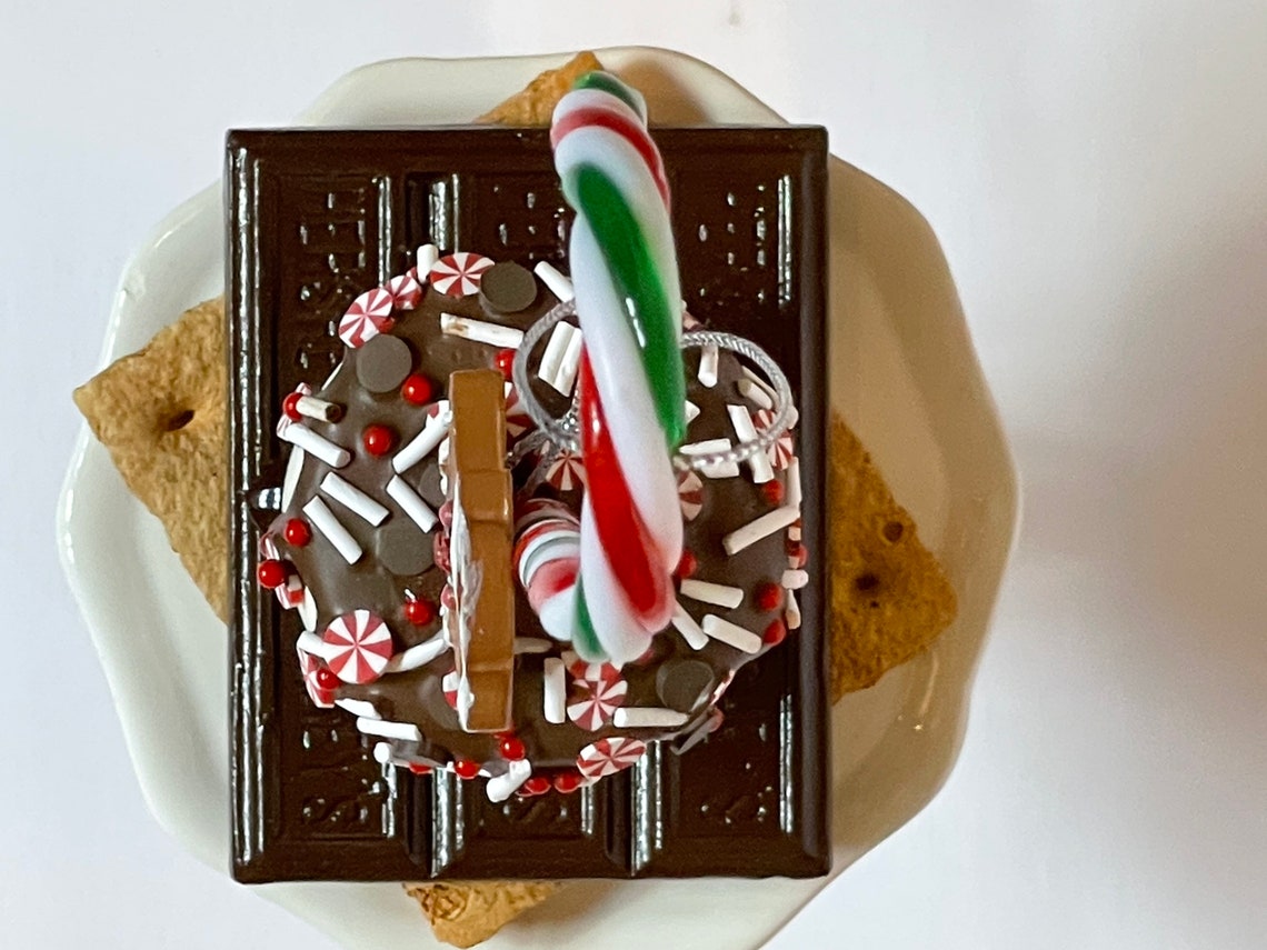 Candy Cane Gingerbread Man Smores Ornaments or Remove the - Etsy
