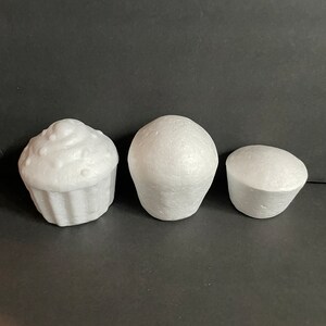 Set of 3 Styrofoam Cupcake Dummies. 3 Different Shapes. Fully Formed ...