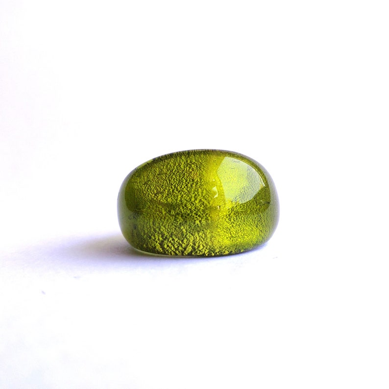 Green Chunky Glass Ring - Etsy