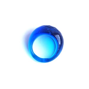 Blue Chunky Glass Ring - Etsy