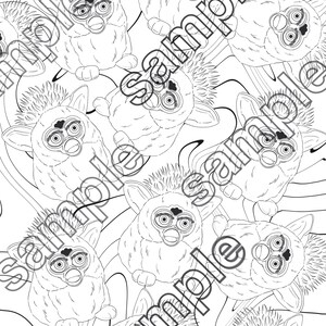 Furby Pattern 90's Coloring Page | Digital/printable Coloring Page - Etsy