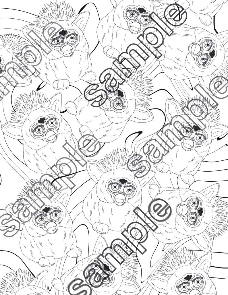 Furby Pattern 90's Coloring Page | Digital/printable Coloring Page - Etsy