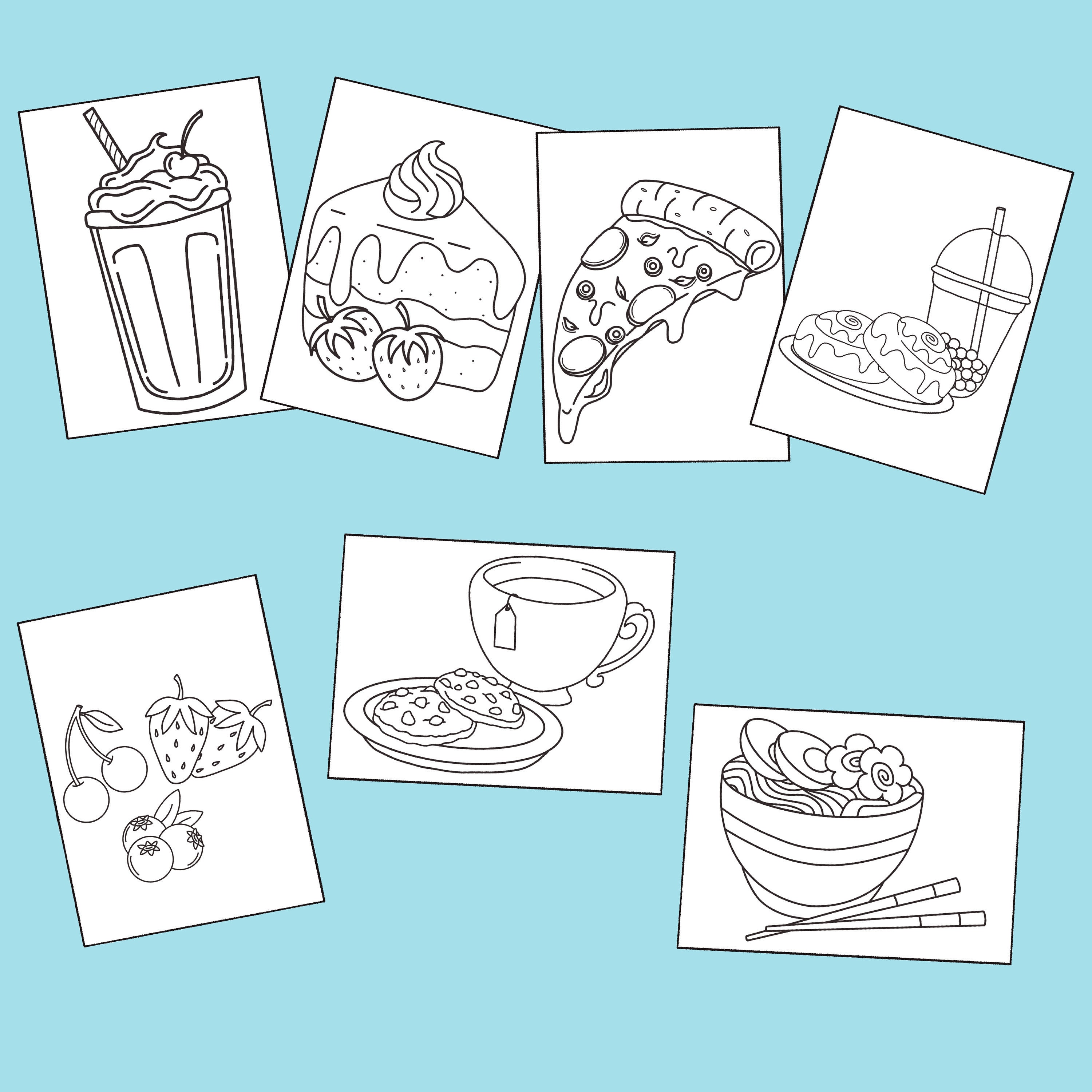 15 Bold and Easy Food and Snack Coloring Pages | Digital/printable ...