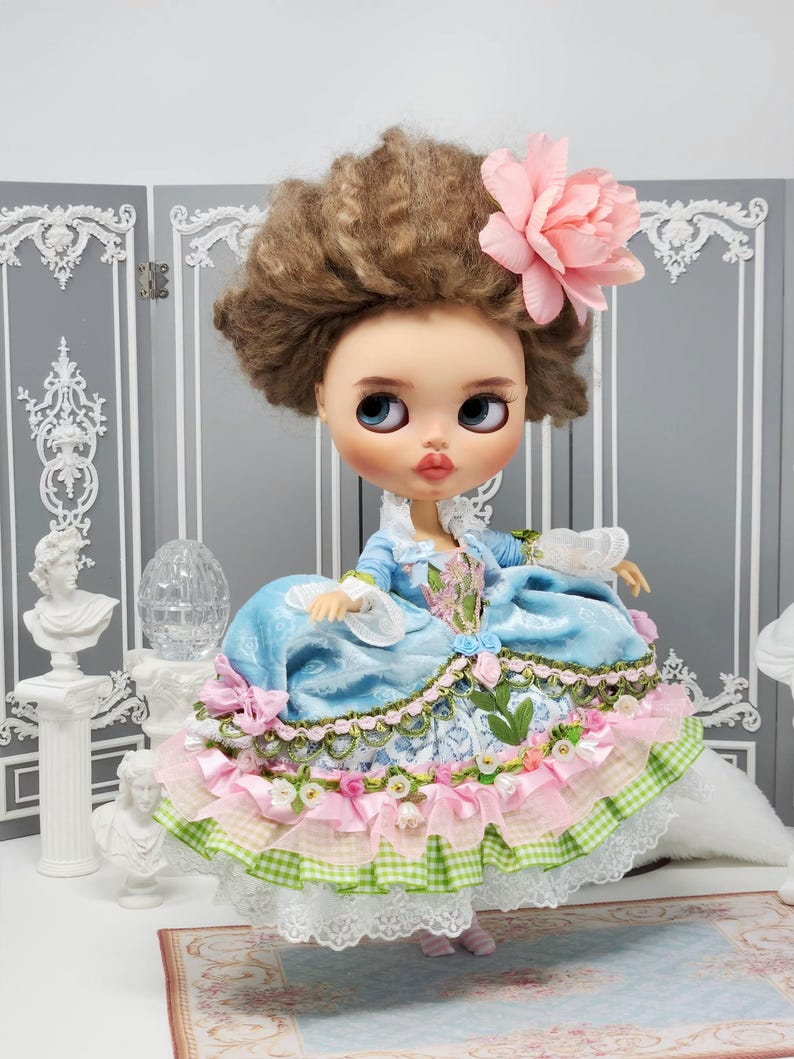 Blythe Dress, Marie Antoinette, Blythe Outfit, OOAK, 8-piece Ensemble ...