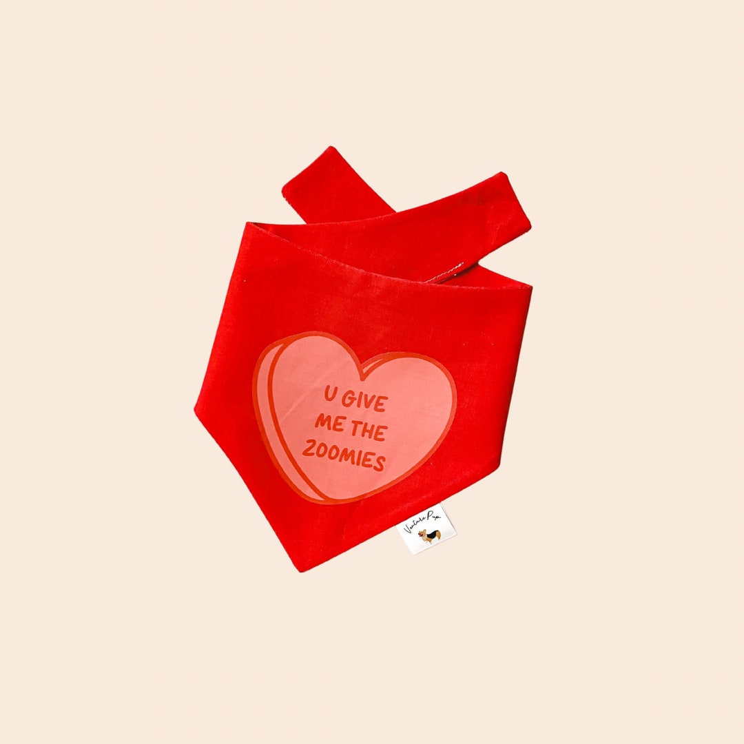 You Give Me Zoomies Dog Bandana, Valentine's Day Gift, Eco-friendly ...
