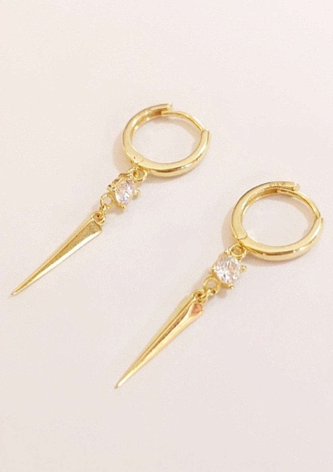 18k Solid Gold Kunai Earring • Anime Earrings • Dangle and Drops • Fine ...