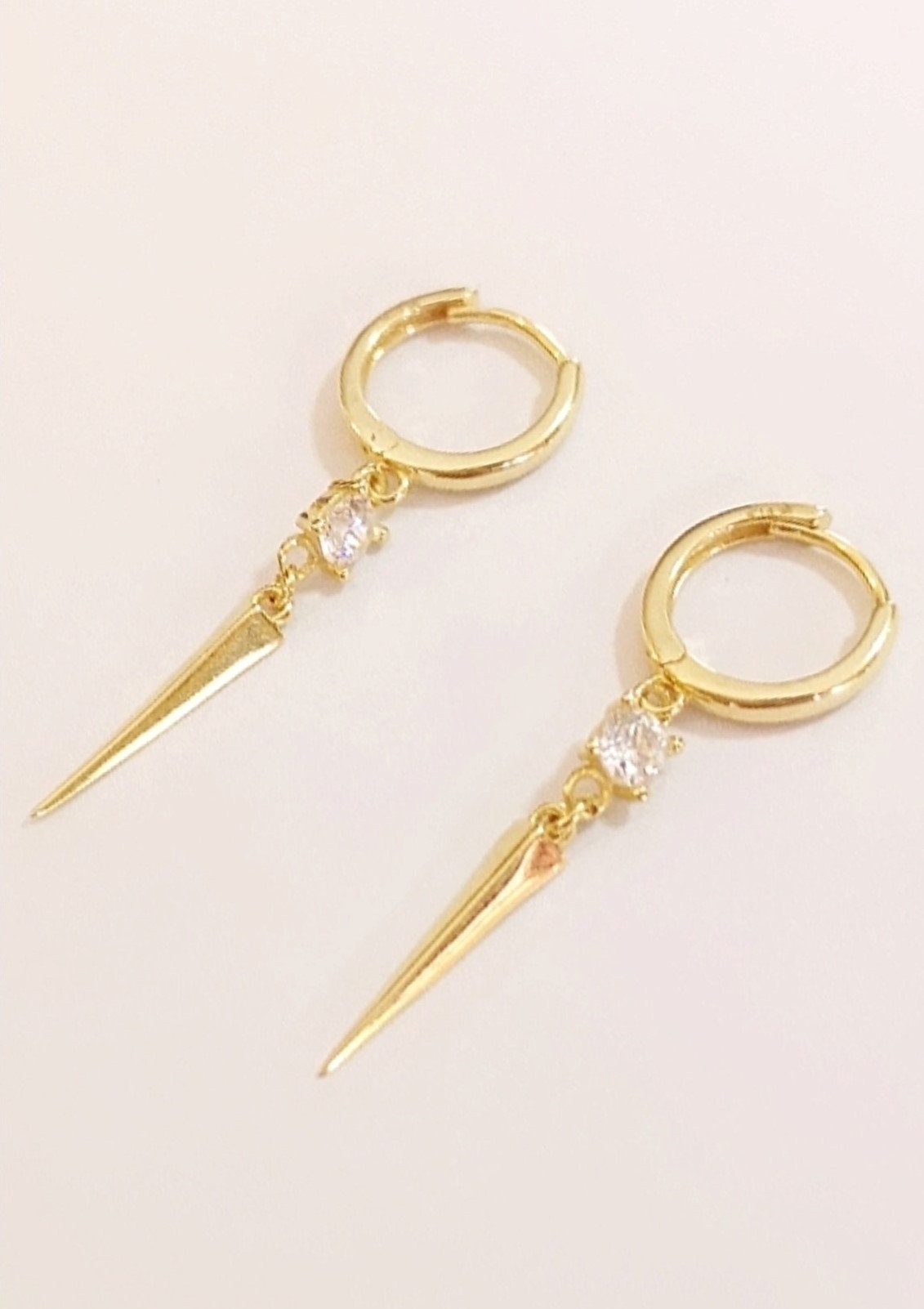 18k Solid Gold Kunai Earring • Anime Earrings • Dangle and Drops • Fine ...