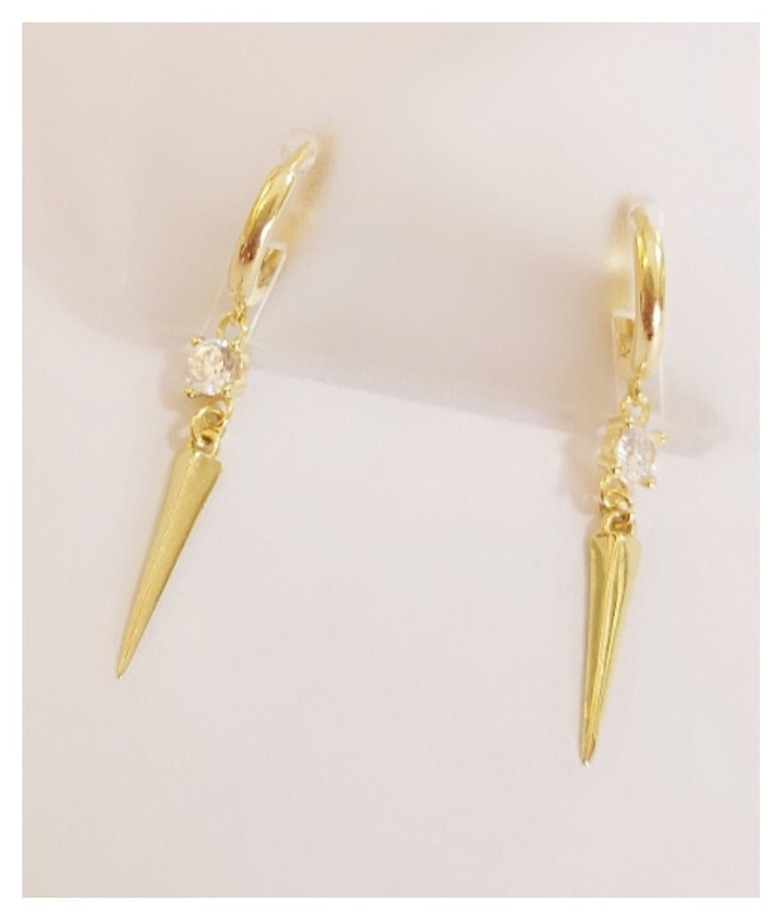 18k Solid Gold Kunai Earring • Anime Earrings • Dangle and Drops • Fine ...