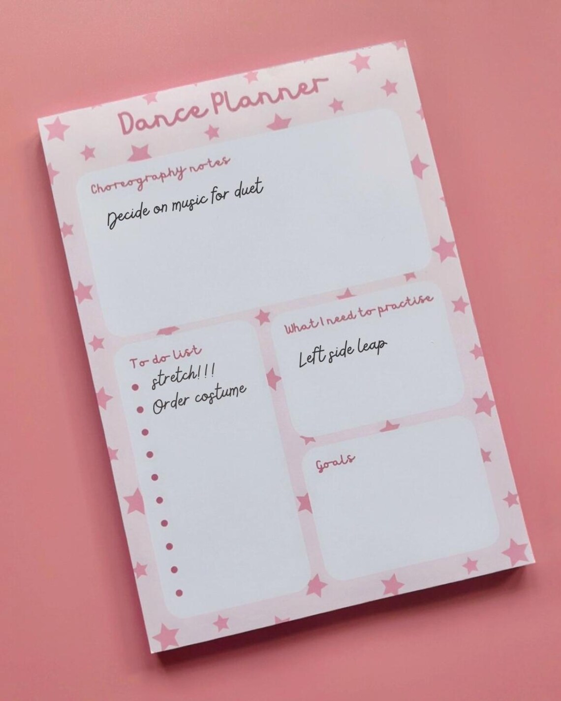 A5 Dance Planner Notepad - Etsy