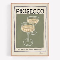 Vintage Art Deco Prosecco Poster. Cool Champagne Wine Drinker Print ...